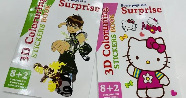 3D Colouring Stickers Books - 2 Books