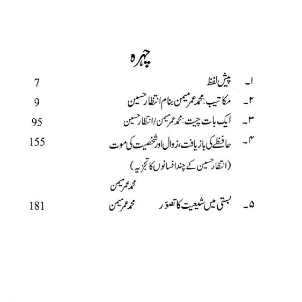 Intizar Hussain Aur Muhammad Umer Memon By Mushtaq Ahmad | Books of Mushtaq Ahmad